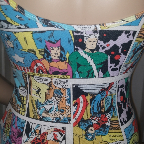 Marvel Comics | Dresses | Marvel Comics All Over Comic Strip Dress Nwot ...